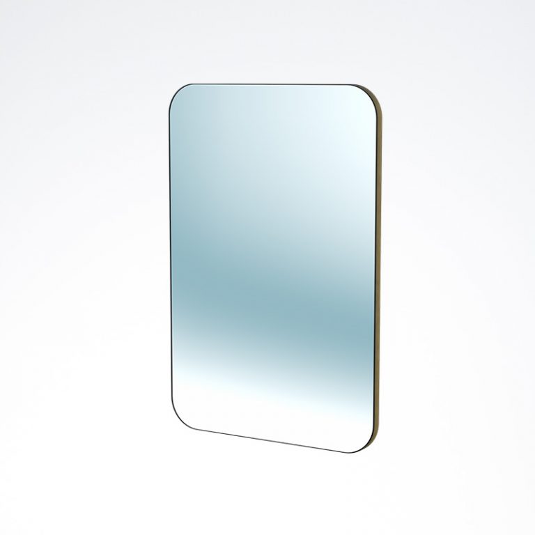 Black Framed Rounded Corner Mirror 600x900x23mm – Living Elements